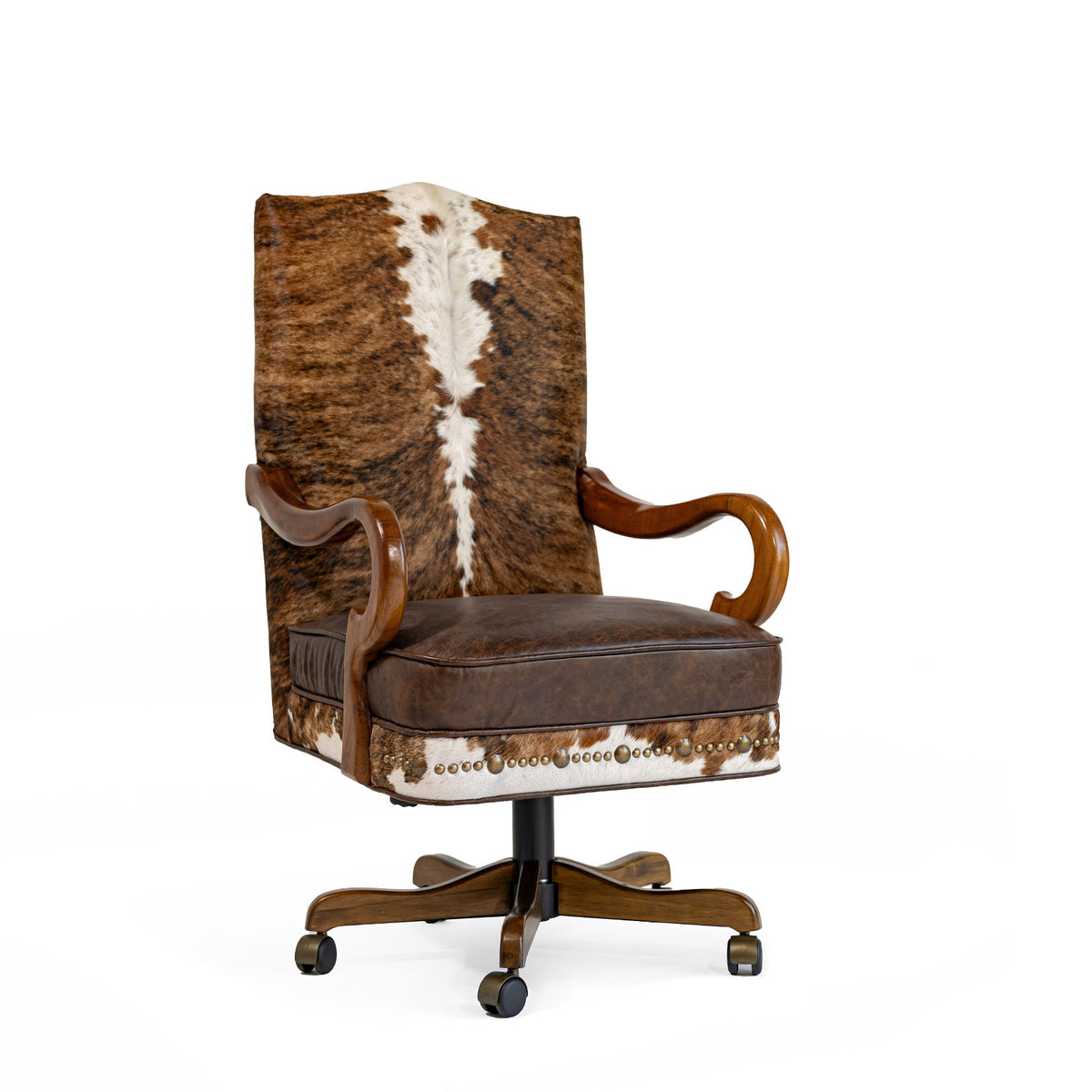Leather Office Chair - High Back Tricolor – Sunshine Cowhides