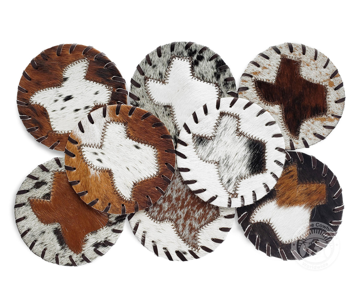 Cowhide Coasters - Texas Map – Sunshine Cowhides